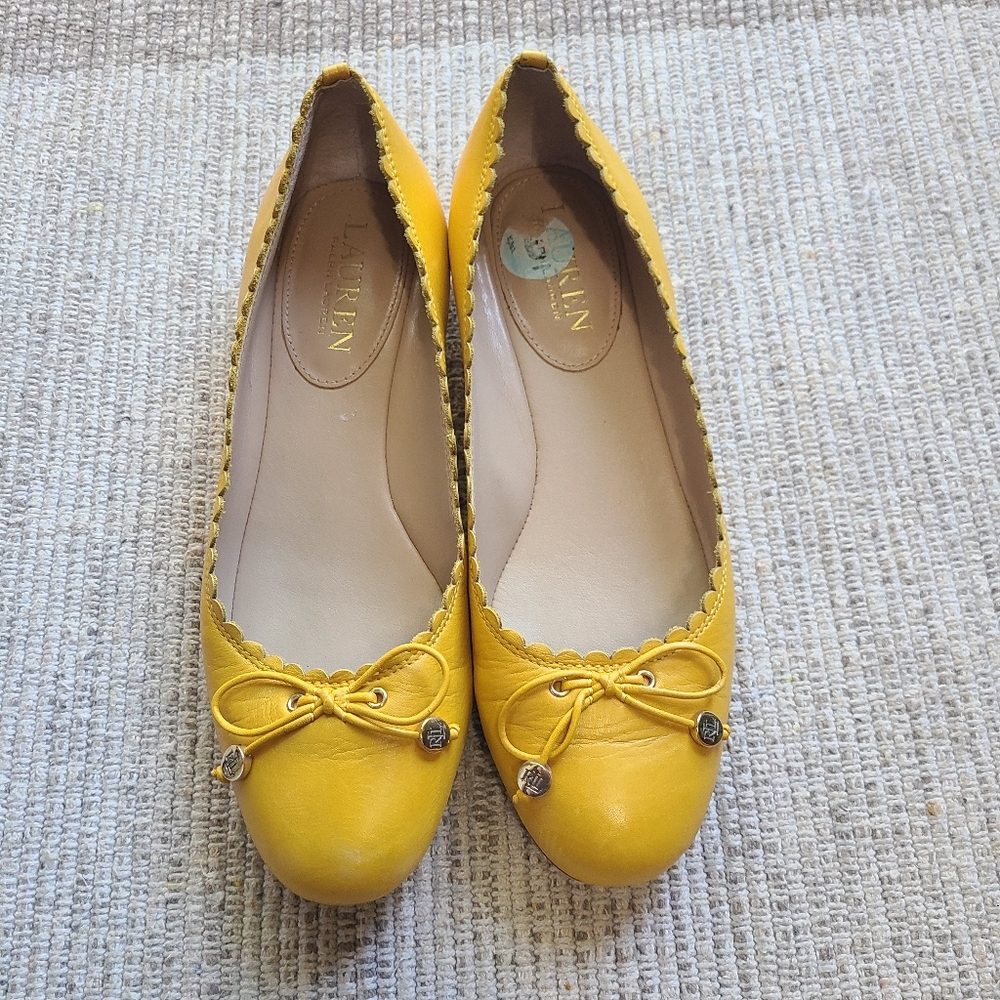 Lauren Ralph Lauren Preppy Ballet Leather Comfort Bow… - Gem